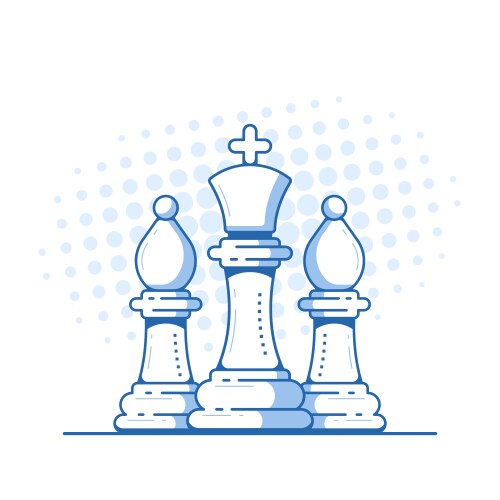 International chess day banner template outline Vector Image