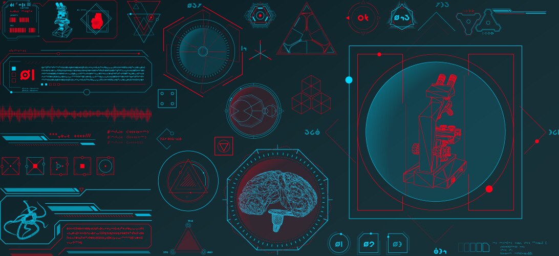 Data elements for sci-fi interface Royalty Free Vector Image