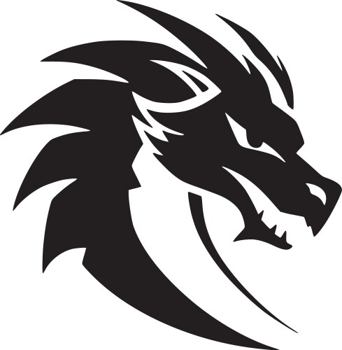 Dragon black logo design Royalty Free Vector Image