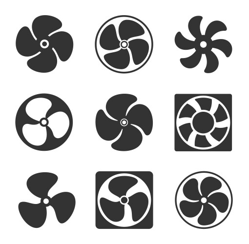 Fan Icons Set Royalty Free Vector Image - VectorStock