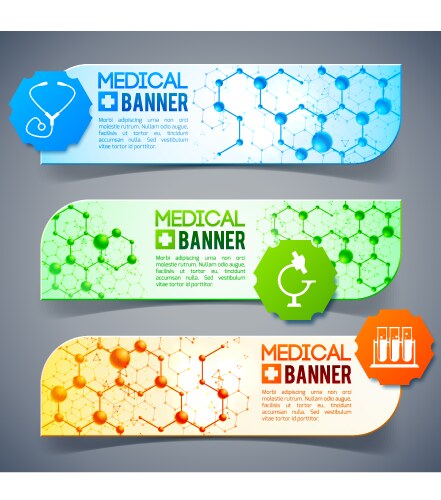 Two horizontal medical banners collection Vector Image
