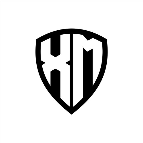 Jc letter bold monogram with shield shape Vector Image