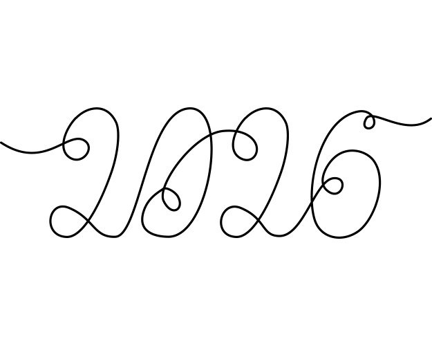 2025 2026 2027 decorative hand lettering concept Vector Image