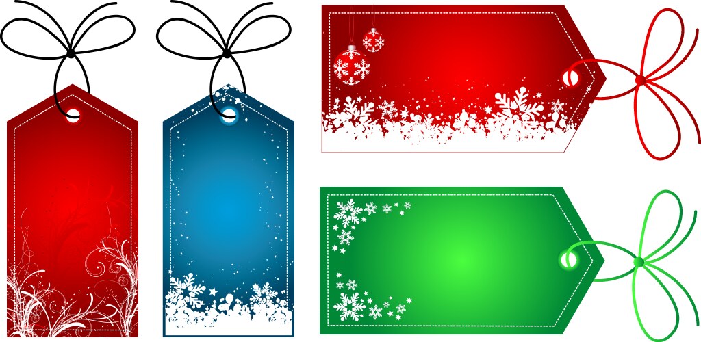 Colorful holiday winter gift tag template Vector Image