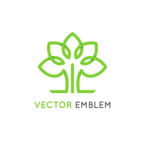 Logo design template in green color Royalty Free Vector
