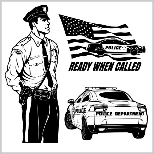 Police Black And White Vector Images Over 17 000