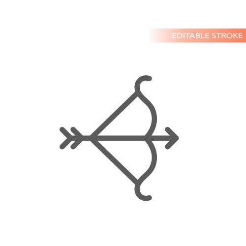 Ancient bow and arrow symbol with feathered – Royalty-Free Vector ...