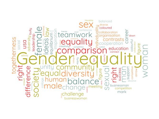 Gender equality word cloud template Royalty Free Vector