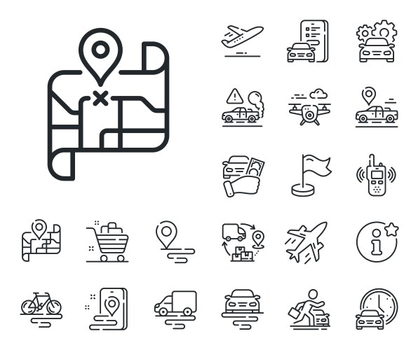 Road Trip Set Royalty Free Vector Image Vectorstock