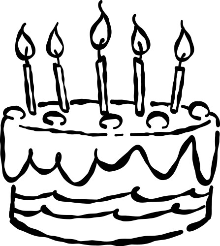 Birthday cake cartoon drawing Royalty Free Vector Image