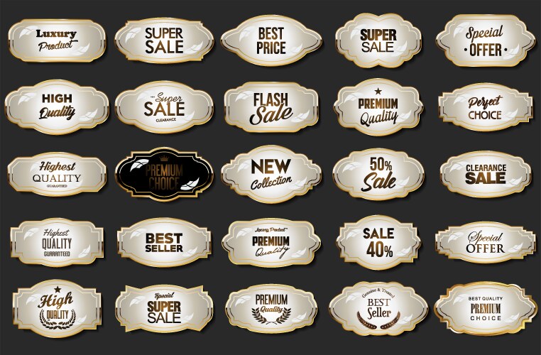 Vintage label frames old frame shapes decorative Vector Image