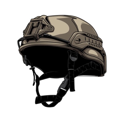 Tactical army boots and military soldier helmet Vector Image