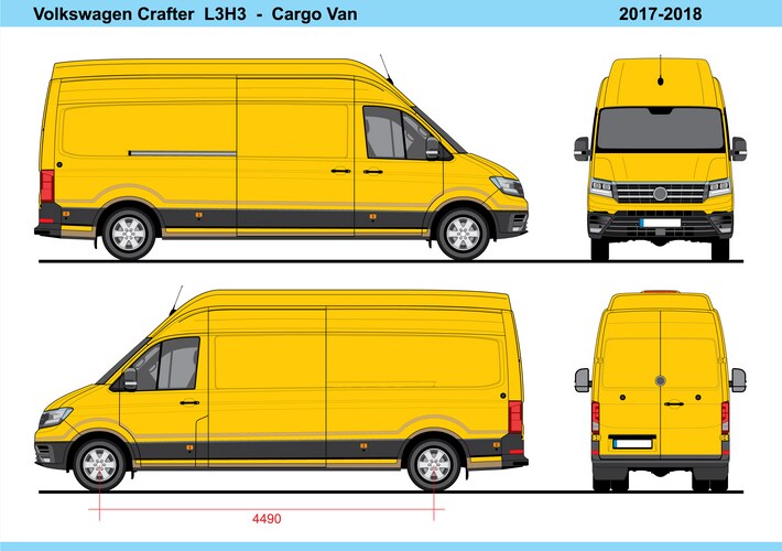 Volkswagen crafter van l2h1 l2h2 2017-present Vector Image