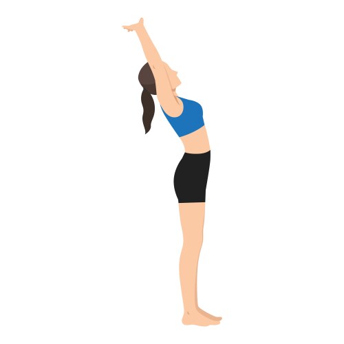 Woman in Standing Backbend Pose Royalty Free Vector Image