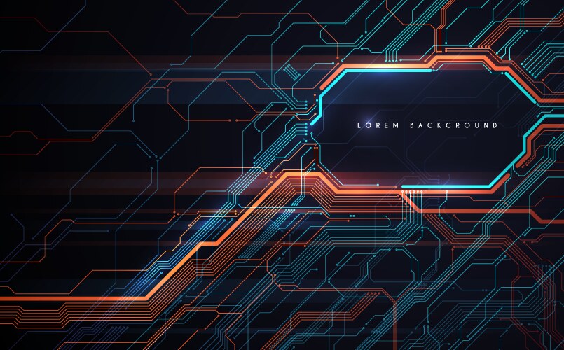 Abstract black technology concept design template Vector Image