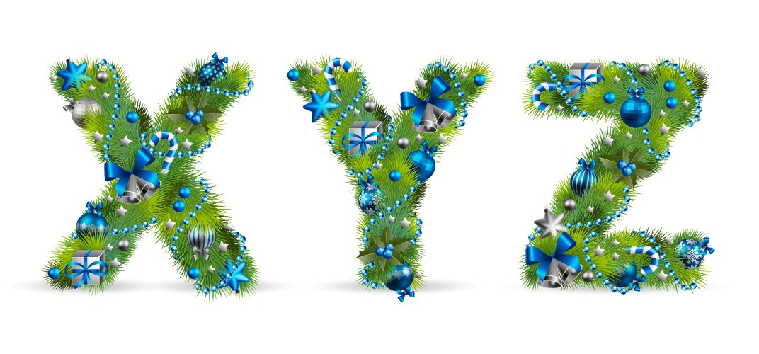 Gradient splashes font Royalty Free Vector Image