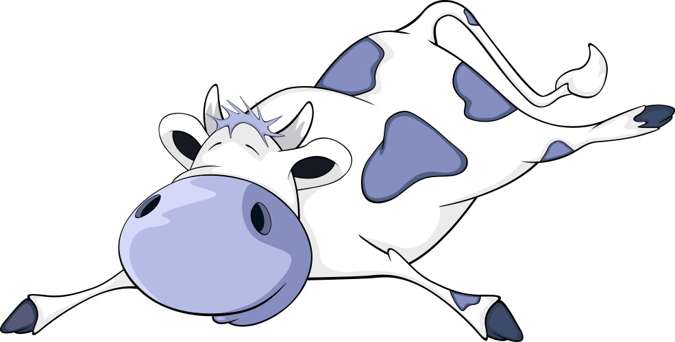 Blue cow cartoon Royalty Free Vector Image - VectorStock