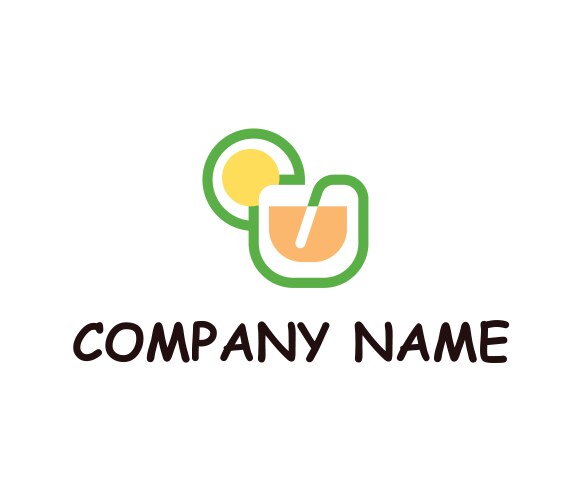 Healthy drink and beverage logo design Royalty Free Vector