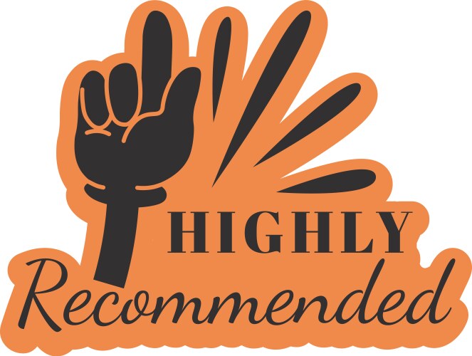 Recommended and approved banner with thumb up Vector Image