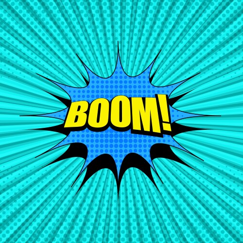 Boom comic book explosion Royalty Free Vector Image
