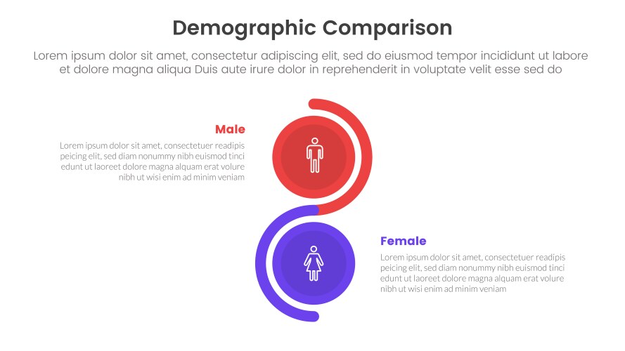 Demographic man vs woman comparison concept Vector Image