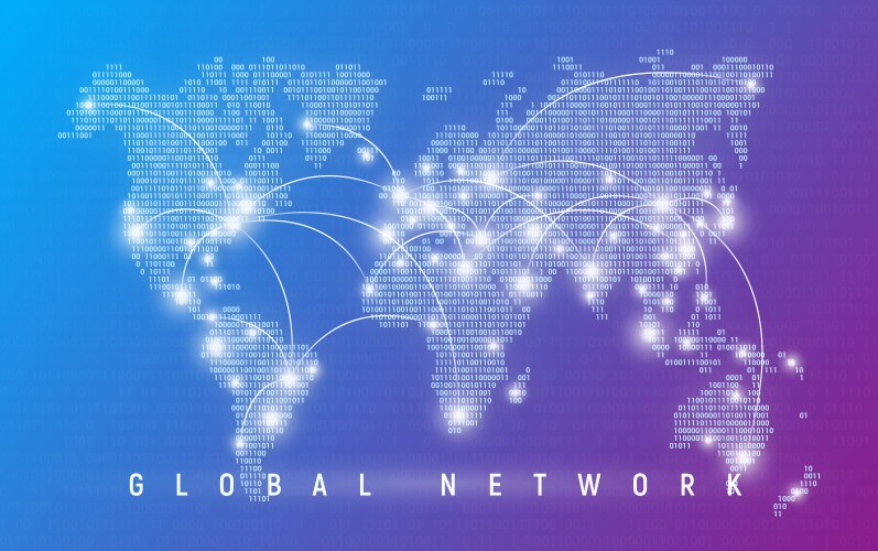 Global network connection world map point Vector Image