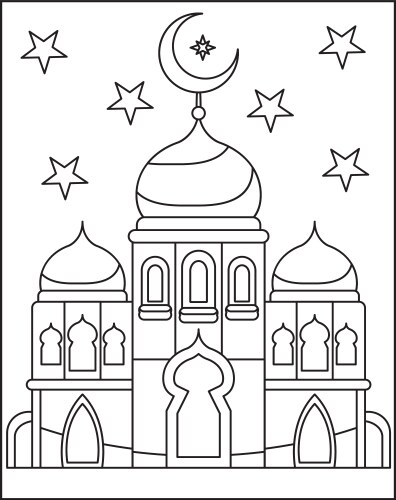 Mosque line minimalist design of islamic ornament Vector Image
