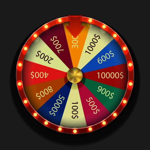 Glowing fortune wheel color realistic Royalty Free Vector