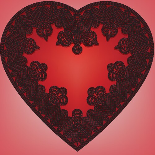 Valentine card lace heart – Royalty-Free Vector | VectorStock