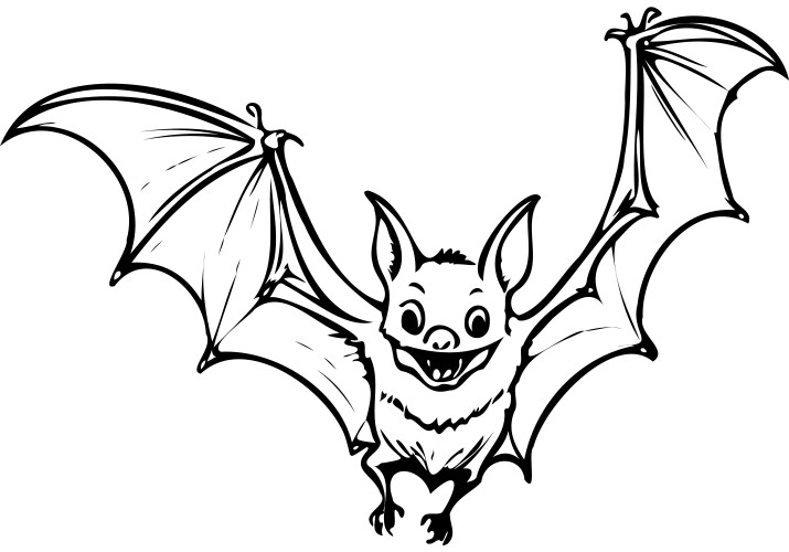 Monochrome bat sketch realistic animal Royalty Free Vector