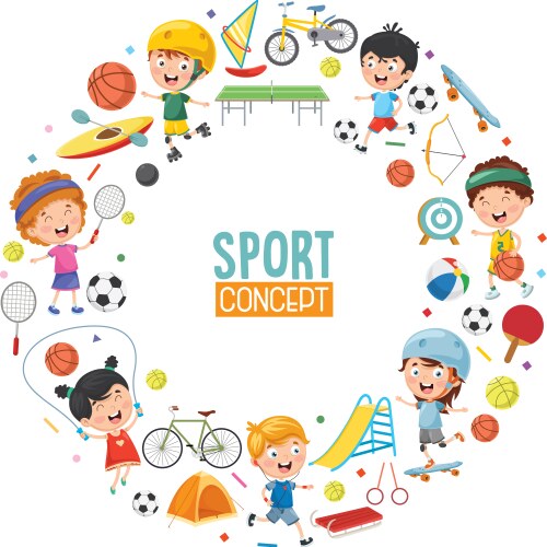 Cute little children playing gathering Royalty Free Vector