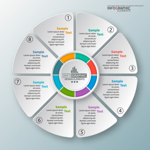 Abstract 3d paper infographics business template Vector Image