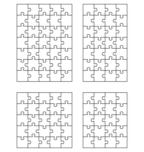 4 piece puzzle Vector Images & Graphics for Commercial Use | VectorStock