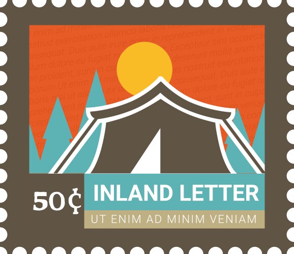 Inland letter with japanese temple postmarks Vector Image