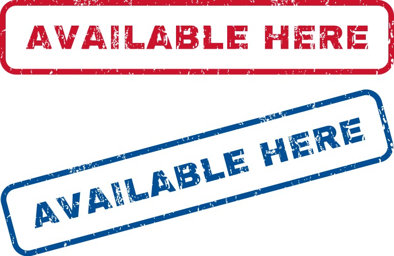Available here rubber stamp Royalty Free Vector Image