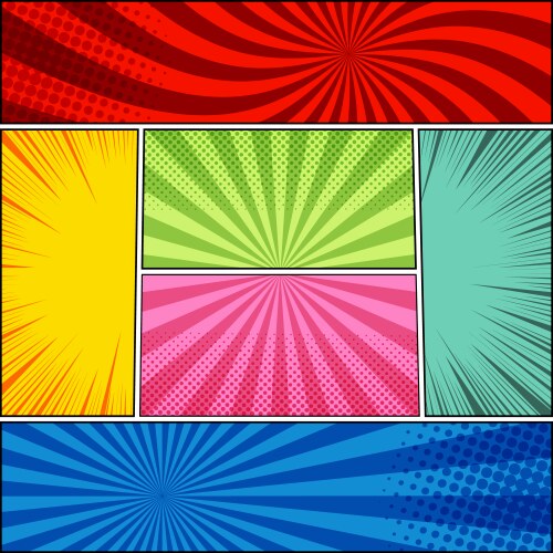 Comic page frame funny superhero comics book Vector Image