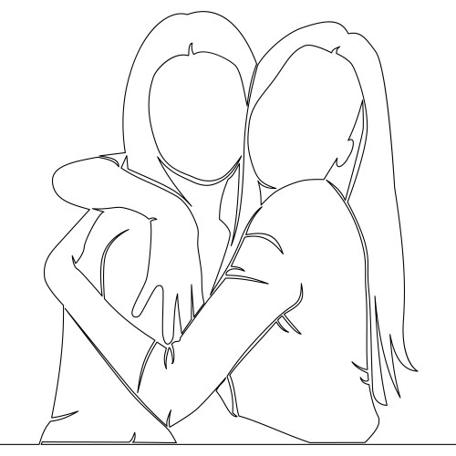 Girls Hugging Vector Images (over 25,000)