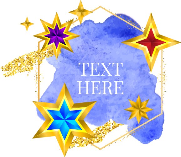 Gold frame paint hand painted brush stroke Vector Image