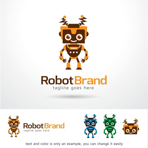 Cute little retro style robot for your robotic Vector Image