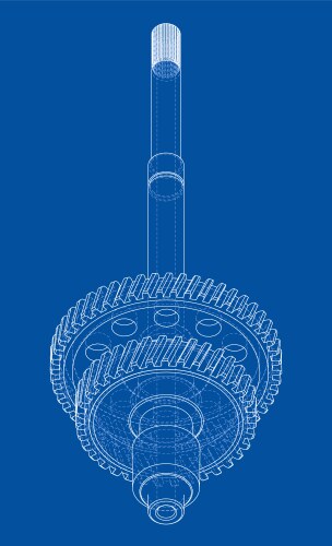 Shaft with gear wheel Royalty Free Vector Image