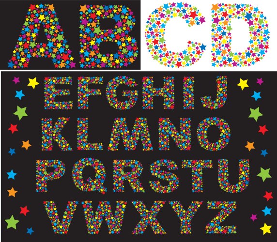 Silver disco ball letters Royalty Free Vector Image