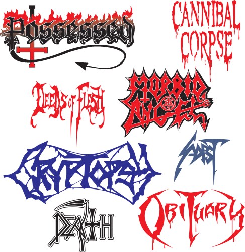 Old school death metal Royalty Free Vector Image