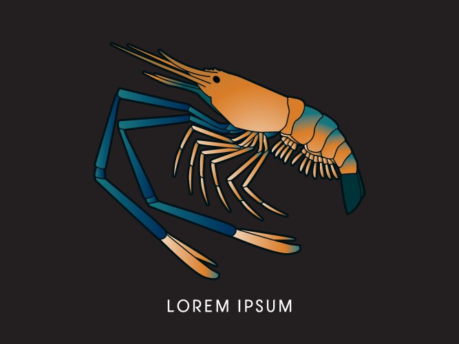 Giant freshwater prawn Royalty Free Vector Image