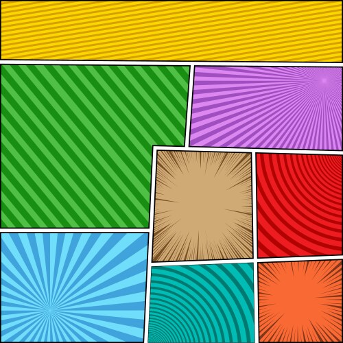 Cartoon comic backgrounds set comics book Vector Image