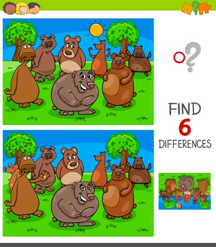 Find differences task for kids Royalty Free Vector Image