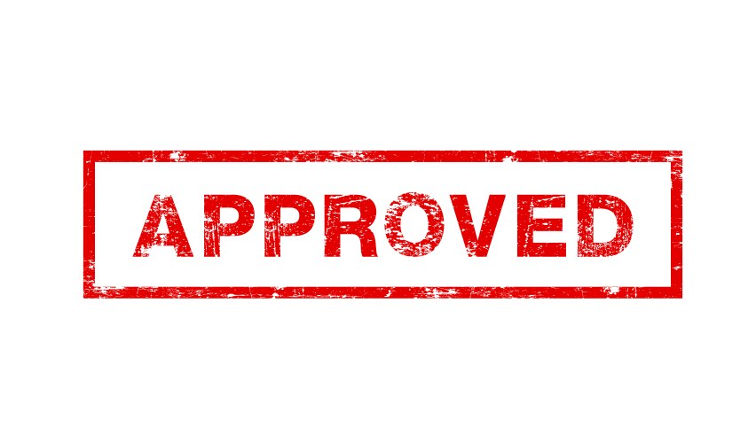 Red approved stamp Royalty Free Vector Image - VectorStock