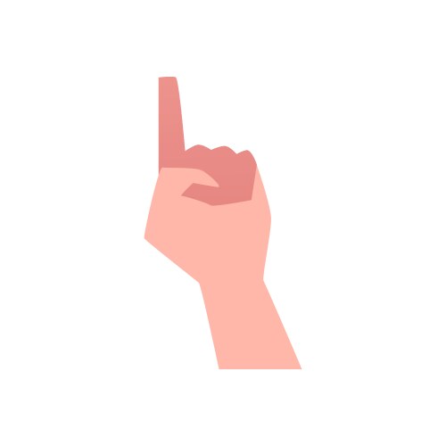 Human hand with index finger up gesture isolated Vector Image