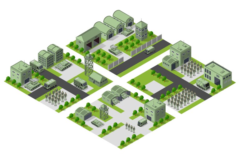 Module object element for building design army Vector Image