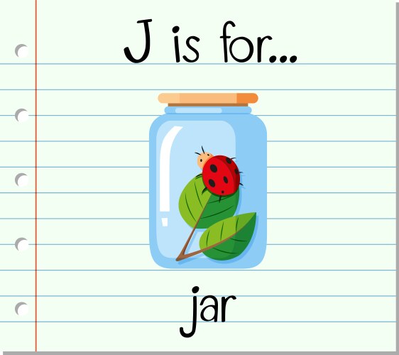 Flashcard letter j is for jam Royalty Free Vector Image
