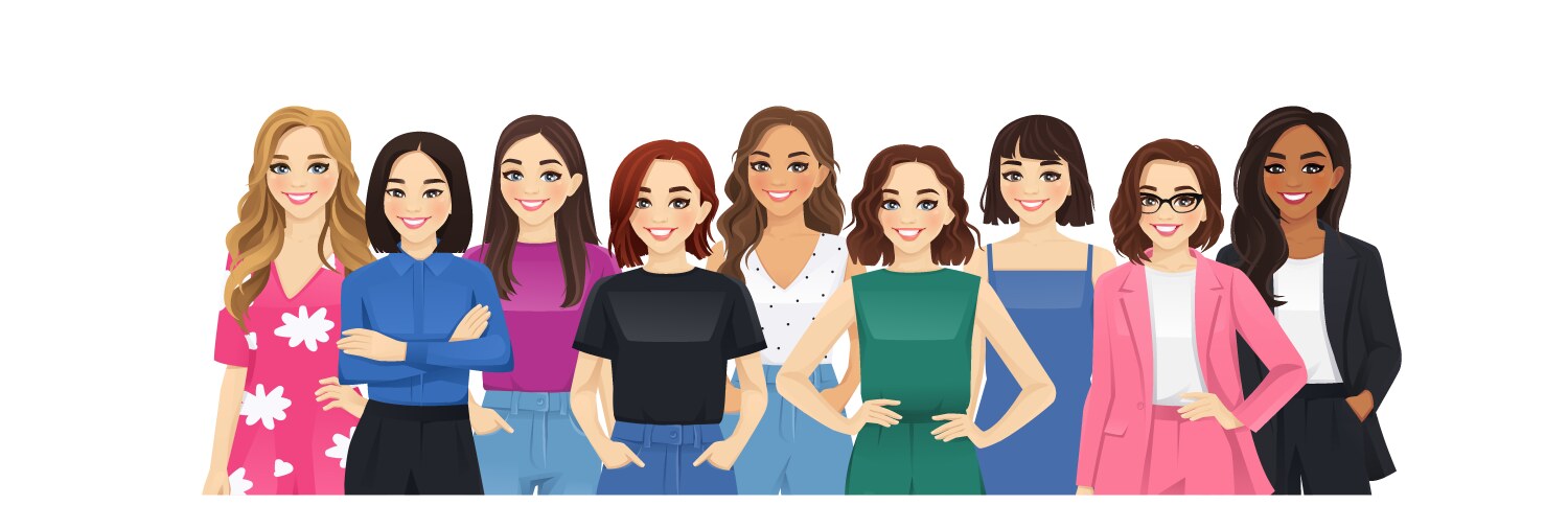 Group of women Royalty Free Vector Image - VectorStock